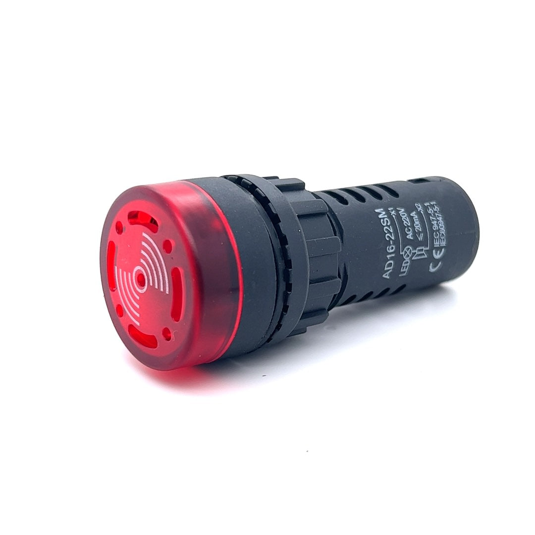 Indicator Light + Buzzer (22mm) (220V) (Red) – CABLESmart
