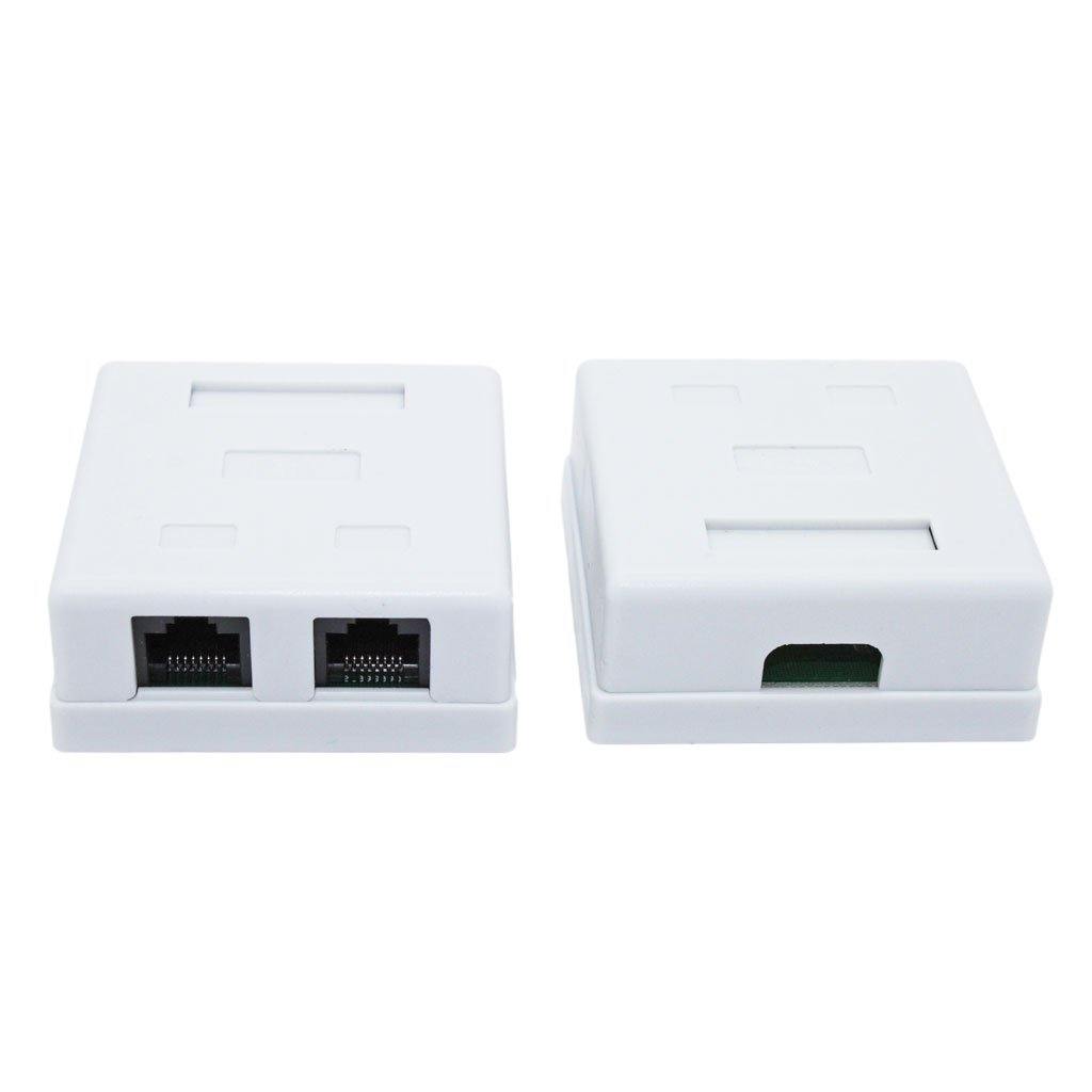 RJ45 2-way Keystone Female Connector Box (Wall Mounted) – CABLESmart